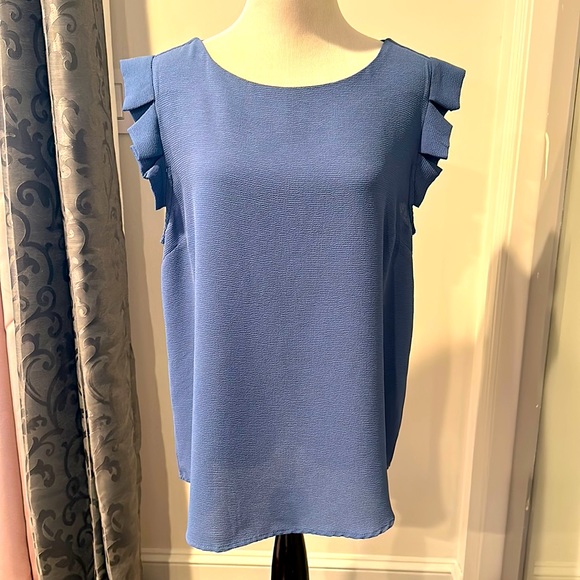 Monteau | Tops | Monteau Blue Blouse | Poshmark
